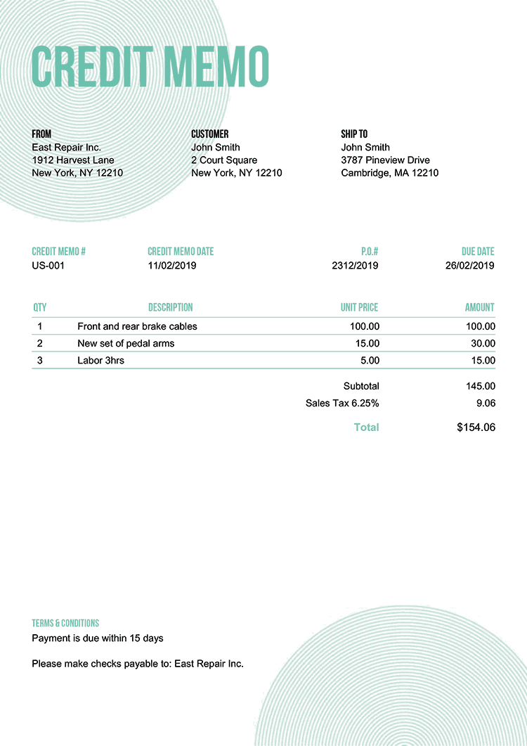 Credit Memo Templates | Quickly Create Credit Memos