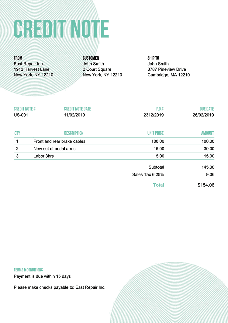 Free Credit Note Templates | Quickly Create & Send as PDF
