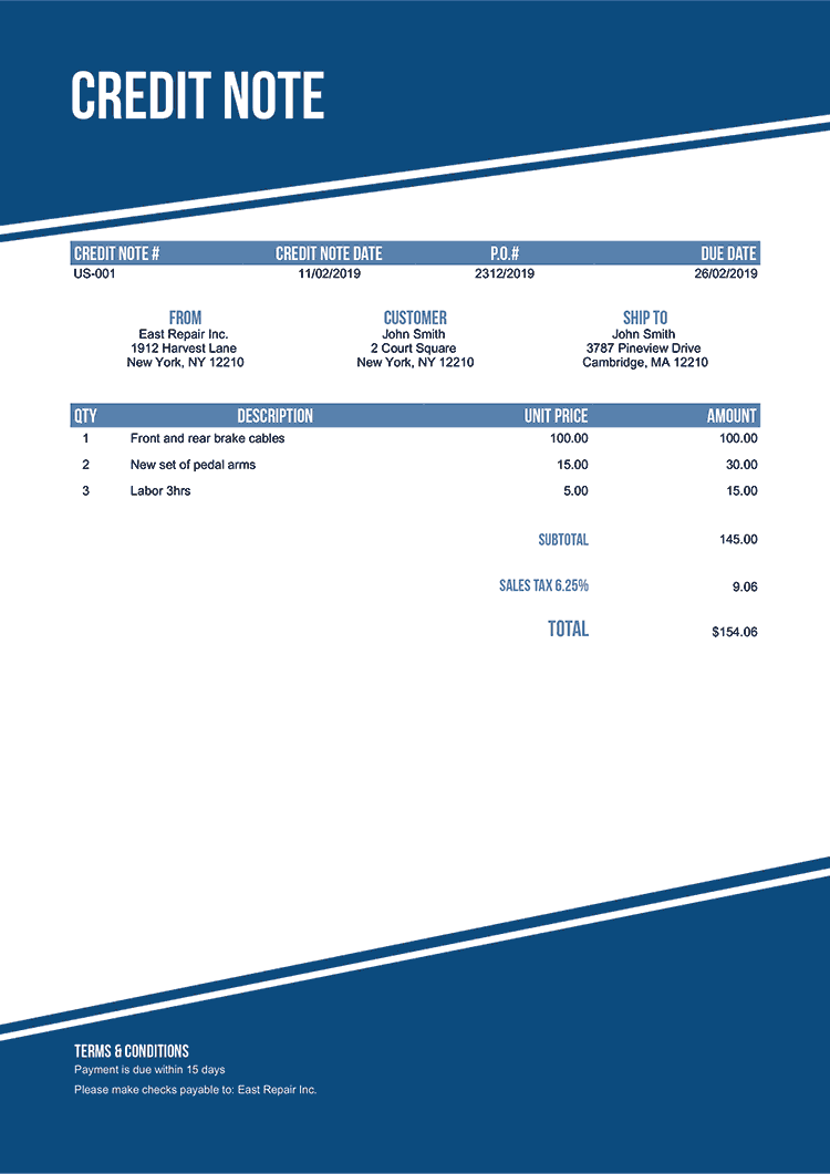 Free Credit Note Templates | Quickly Create & Send as PDF