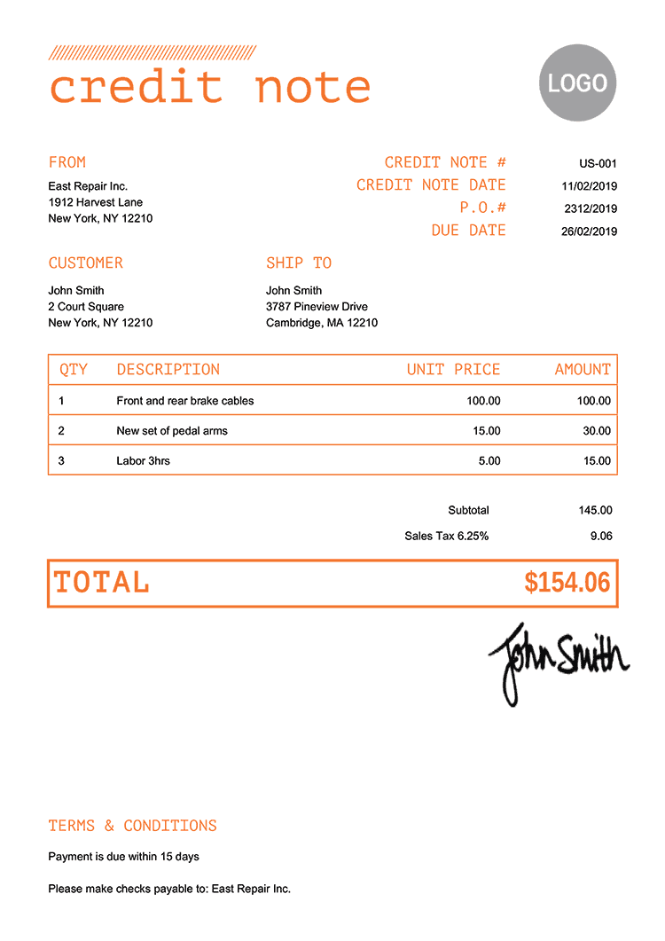 Free Credit Note Templates Quickly Create Send As PDF Free Credit Note Templates Quickly Create Send As PDF