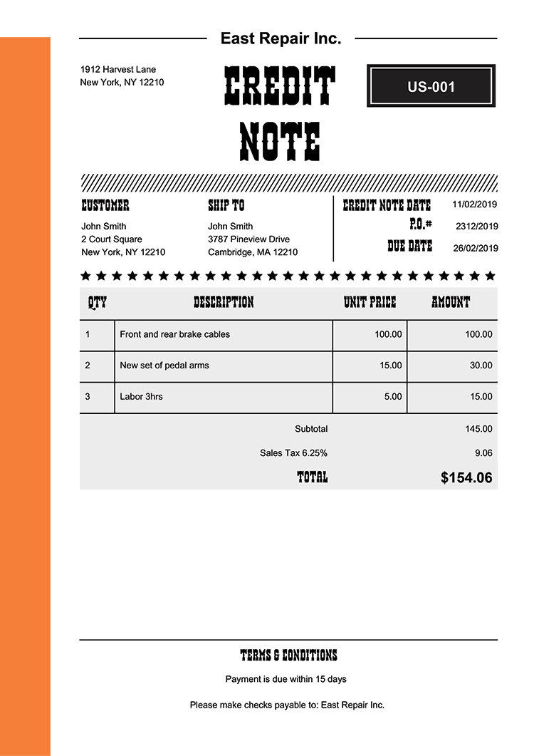 Free Credit Note Templates | Quickly Create & Send as PDF