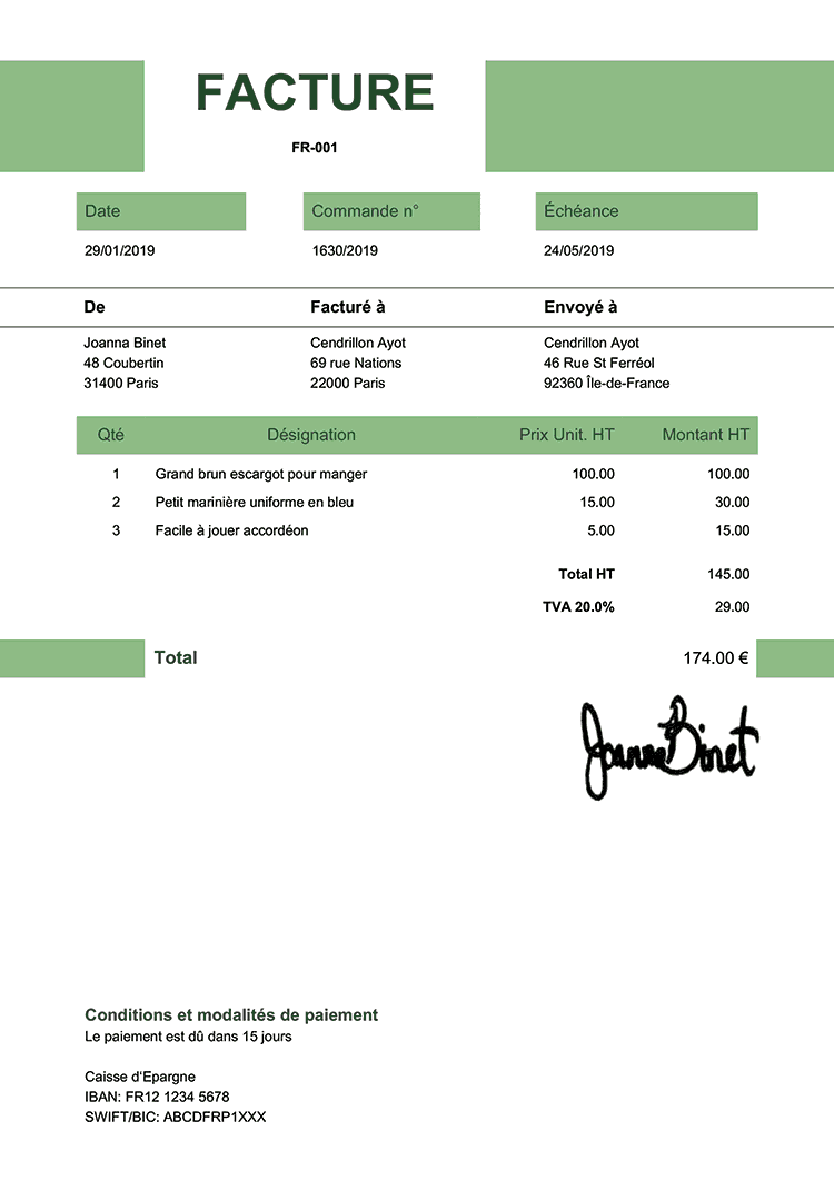 Modèles de factures PDF gratuits | Imprimez et envoyez par e-mail ...