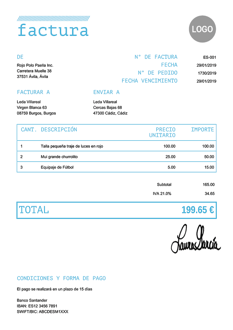 Modelo De Factura Gratis