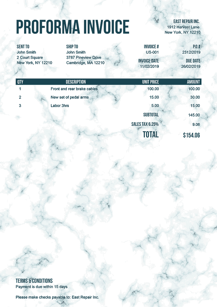 Proforma Invoice Templates | Quickly Create & Send Proformas
