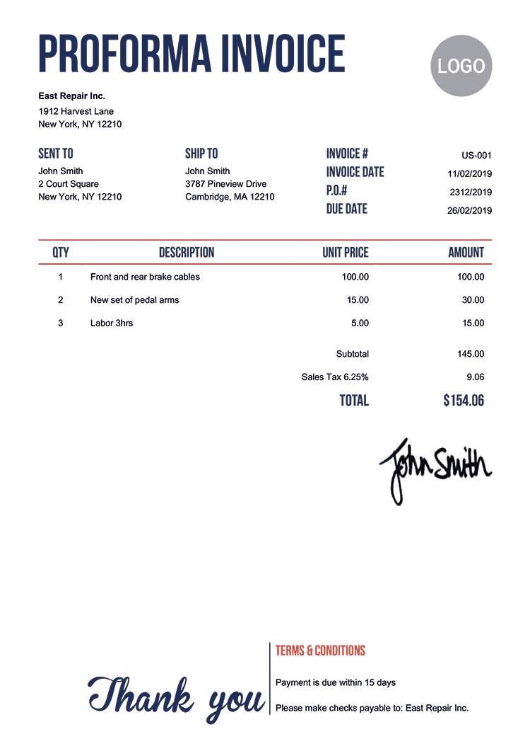 Proforma Invoice Templates Quickly Create Send Proformas Proforma Invoice Templates Quickly Create Send Proformas