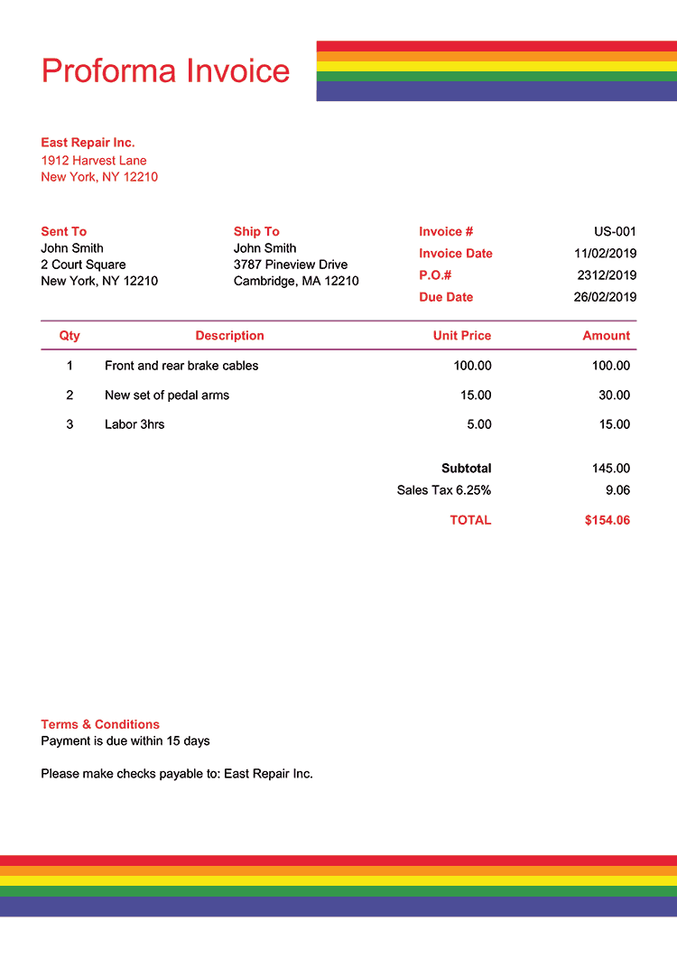 Proforma Invoice Templates | Quickly Create & Send Proformas