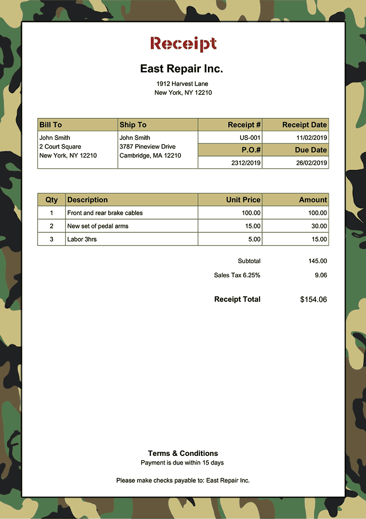 Free Receipt Templates | Quickly Create & Send Receipts
