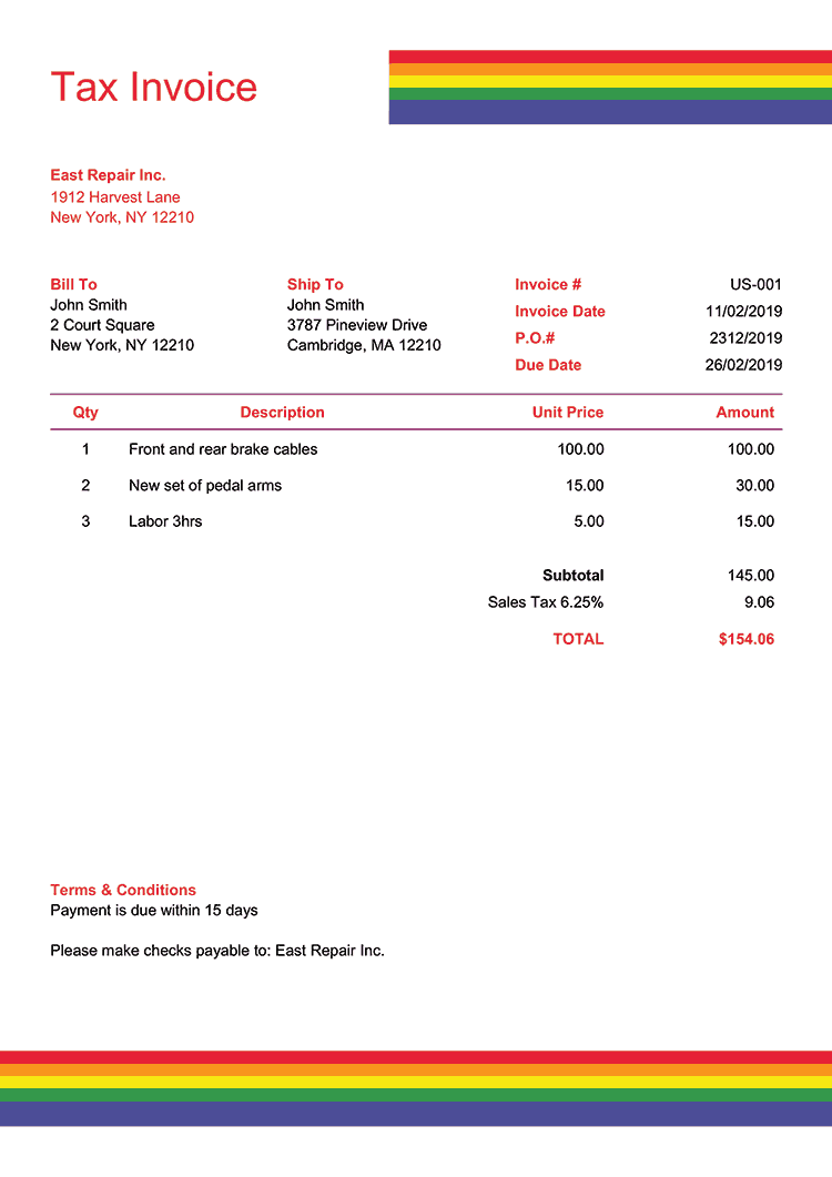 Tax Invoice Templates | Quickly Create Free Tax Invoices